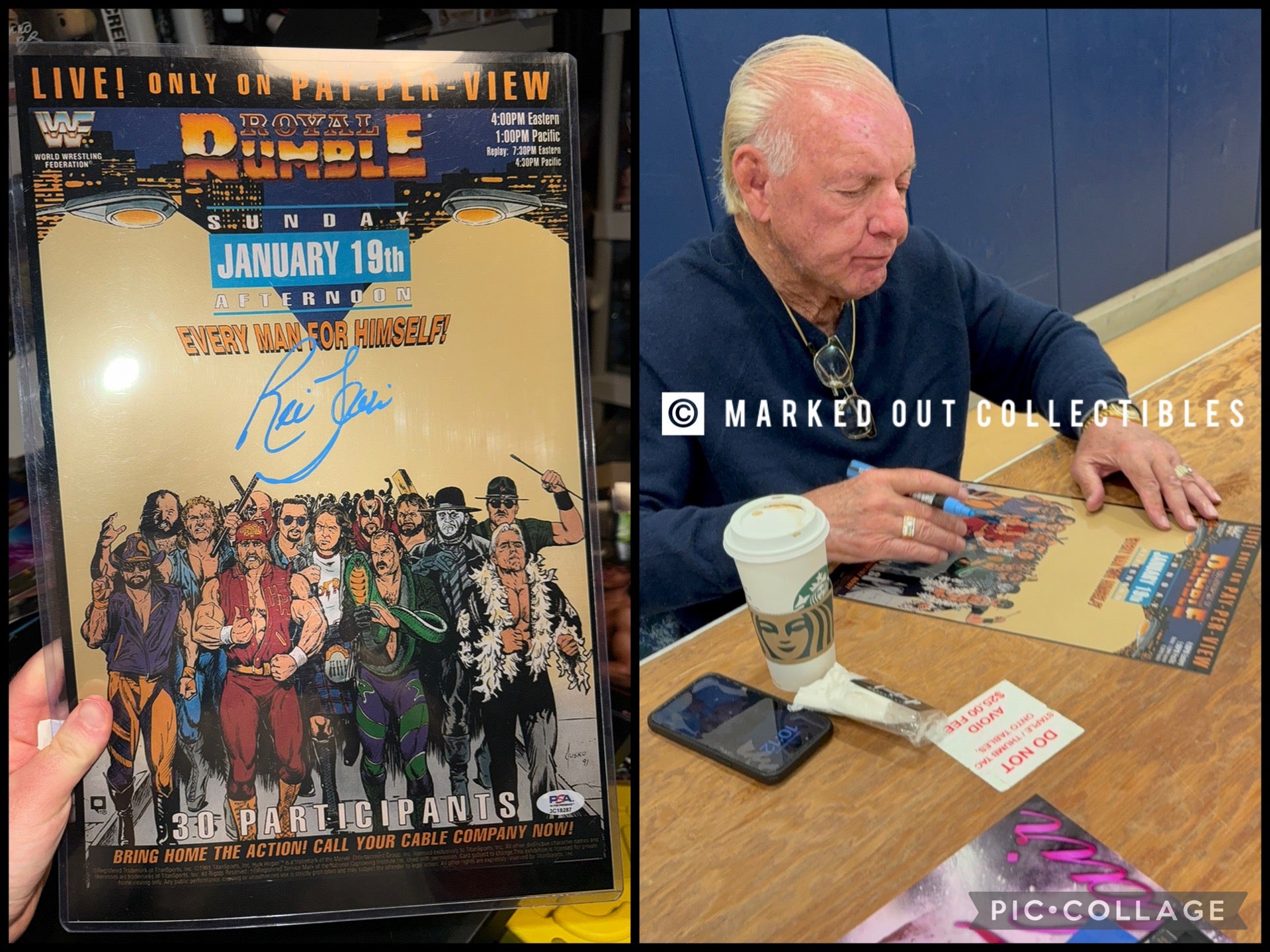 Ric Flair Signed Metallic “Royal Rumble 1992" 11x17 Poster Print PSA ...